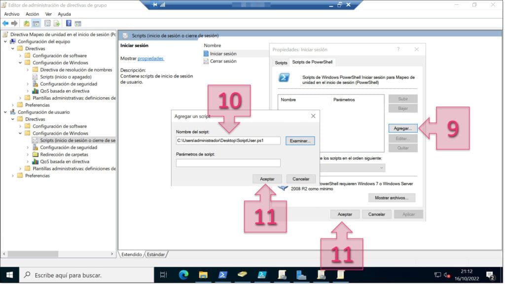 Como configurar unidades personales mediante GPO script